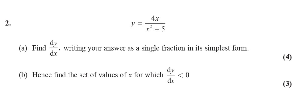 A-Level Edexcel Maths Pure Exponential & Logarithms: Given the function: $y